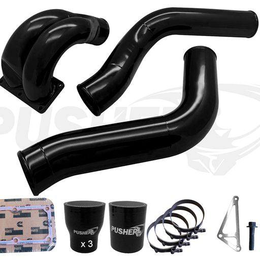 Pusher 3.5" MEGA Intake System with Passenger-Side Intercooler Tube fo ...